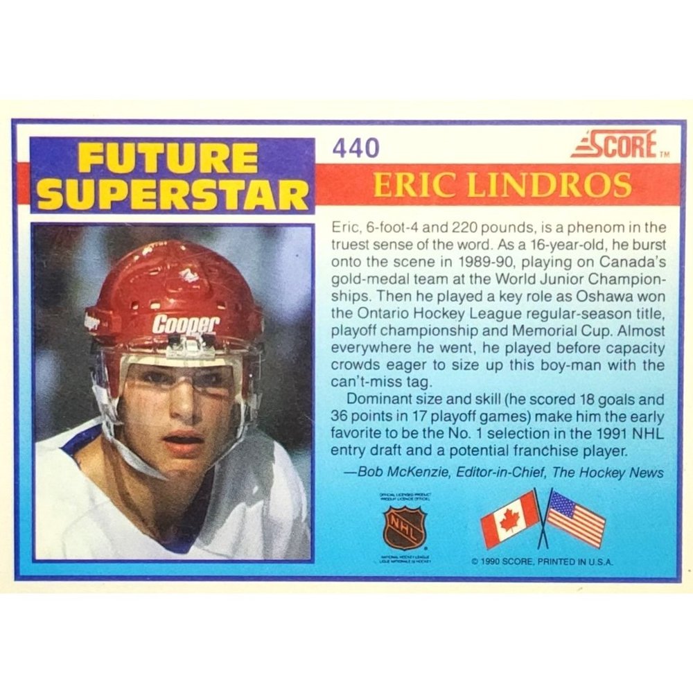 Vintage Score Future Superstar Eric Lindros 1990 Nhl … - Gem